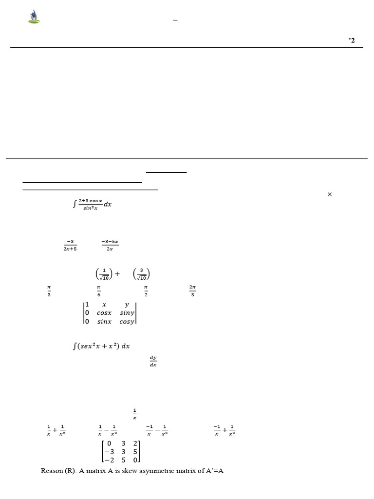 Grade 12 1st Revision Exam Math QP'25 | PDF | Mathematics | Algebra