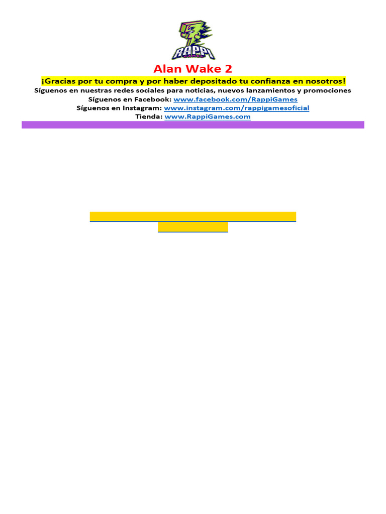 Instrucciones de instalación Alan Wake 2 | PDF