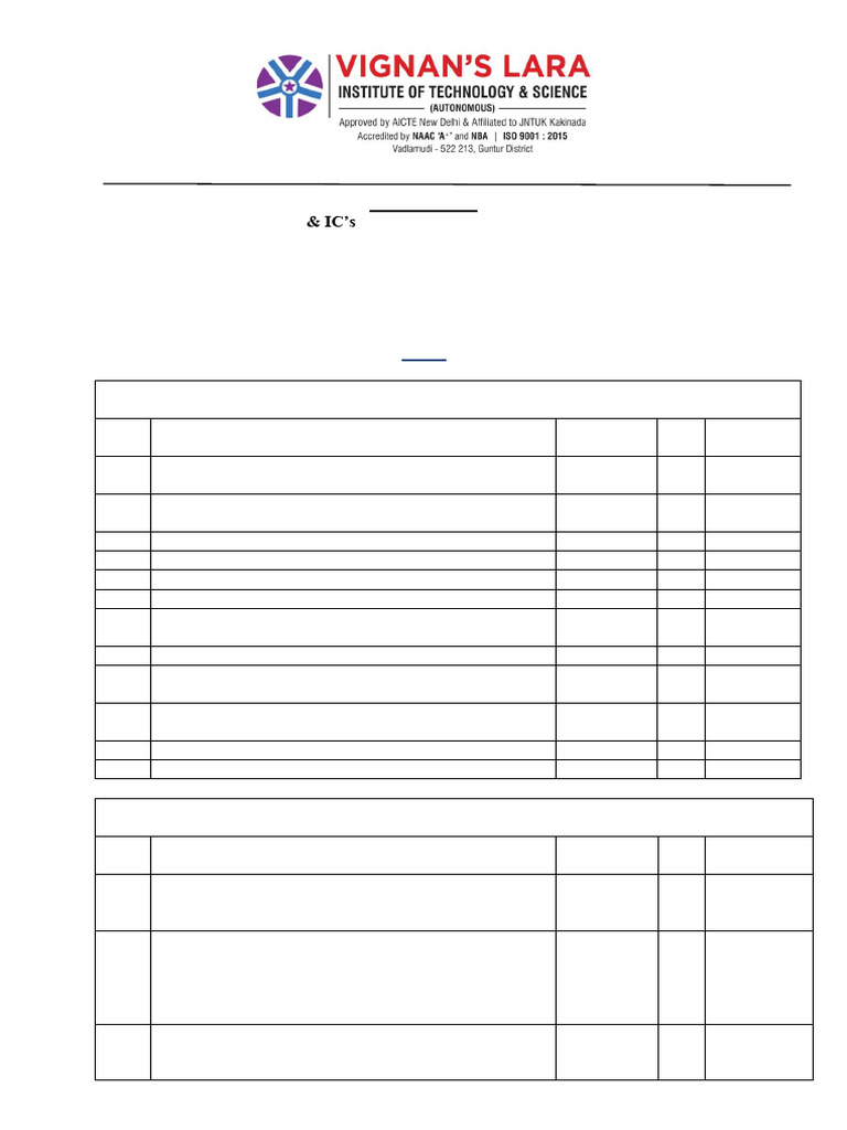 Analog To Digital IC's III ECE-SEM-1 Question Bank Unit-I-II-III | PDF ...