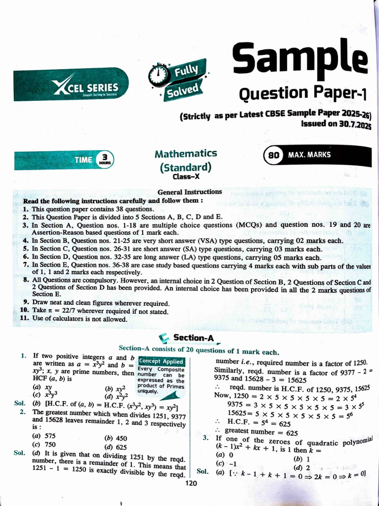 Math Life Changing Sample Papers | PDF
