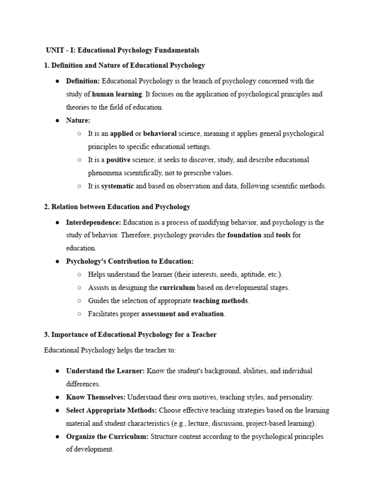 Educational Psychology Overview | PDF | Classical Conditioning | Learning