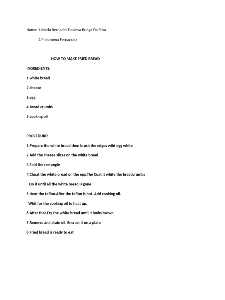 Easy Fried Bread Recipe | PDF