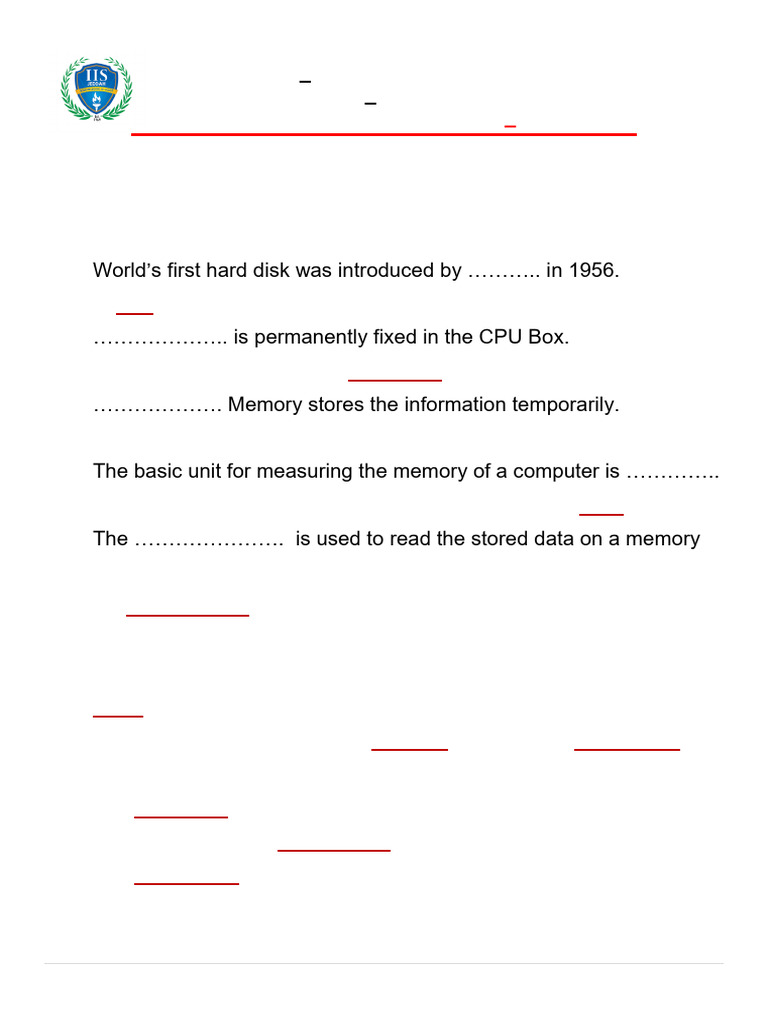 Class 4 Computer Science Answer Key | PDF | Computer Data Storage ...