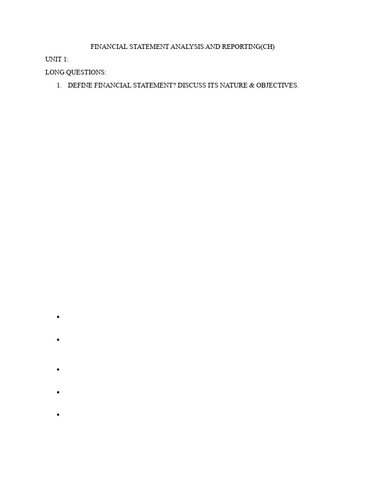 (CH) Financial Statement Analysis and Reporting | PDF | Income ...