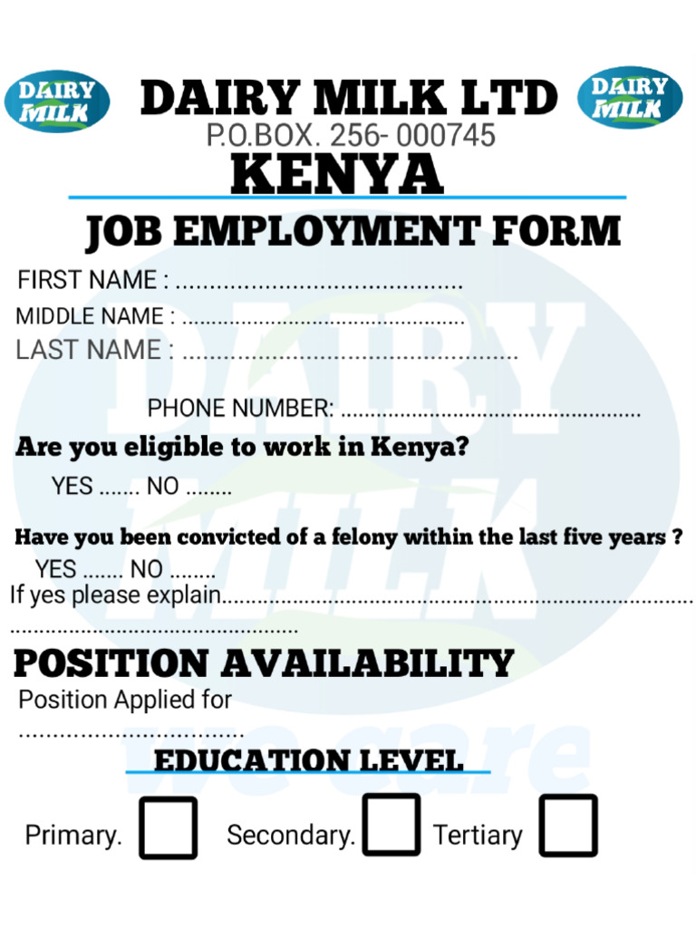 Dairy Milk Ltd Application Forms | PDF