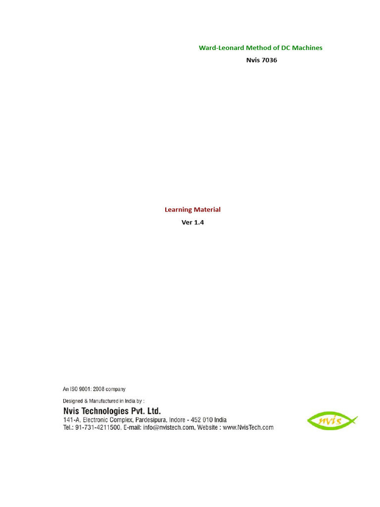 Ward Leonard | PDF | Electric Motor | Direct Current
