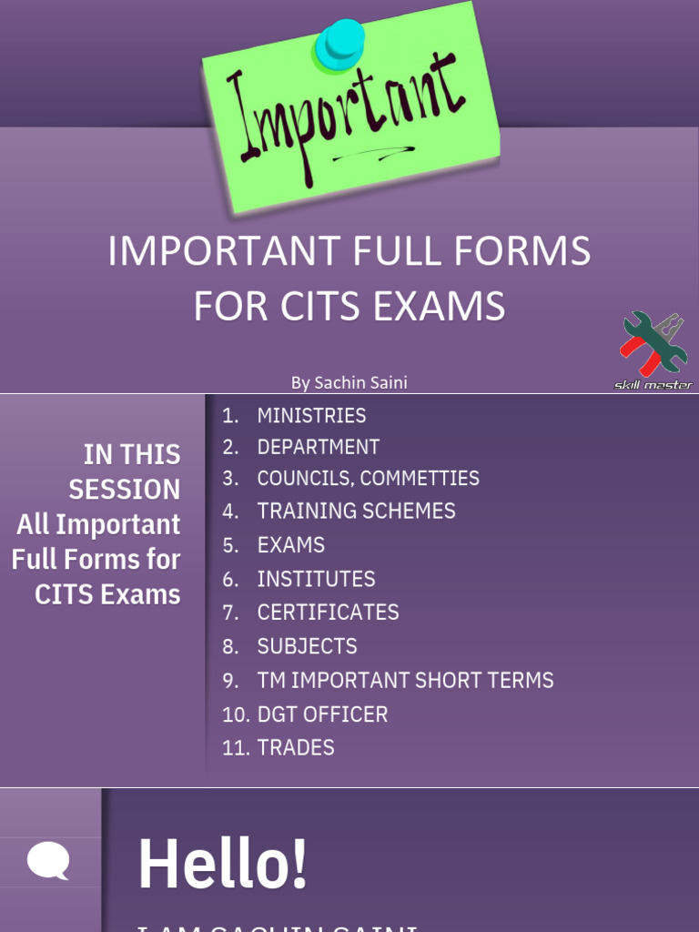 Essential Full Forms for CITS Exams | PDF | Vocational Education ...
