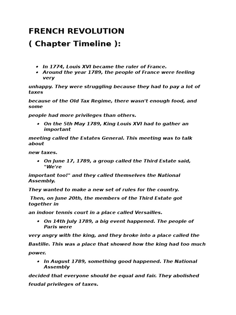 Key Events of the French Revolution | PDF | Reign Of Terror | Napoleon