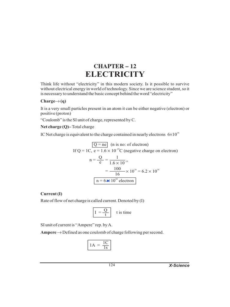 Electricity Class 10 Notes | PDF | Series And Parallel Circuits | Voltage