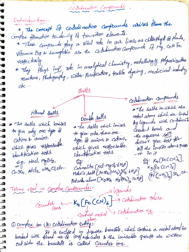Coordination Compounds and Ligands | PDF | Applied And ...