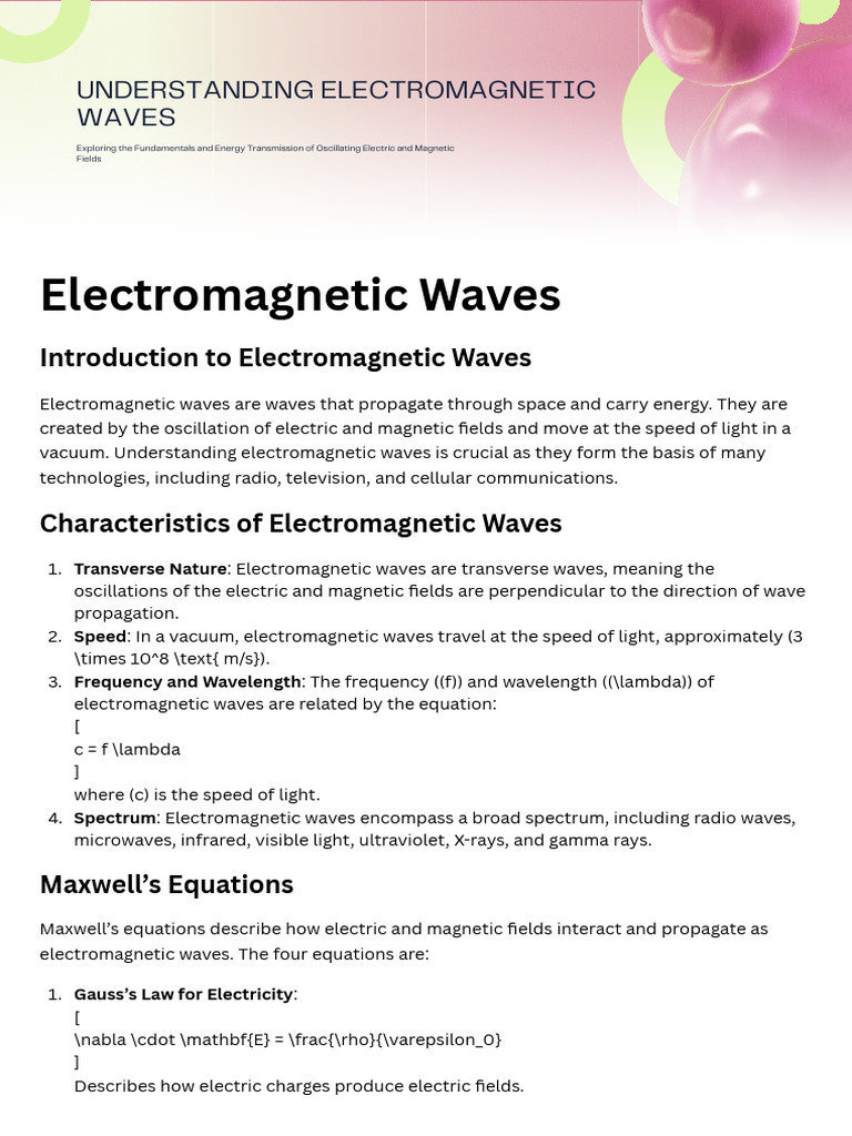 Electromagnetic Waves - 20251222 - 213346 - 0000 | PDF ...