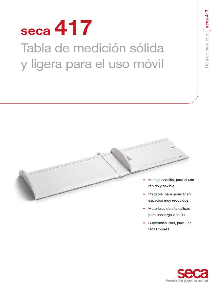 Tabla de Medición Seca 417: Compacta y Duradera | PDF | Dispositivo médico