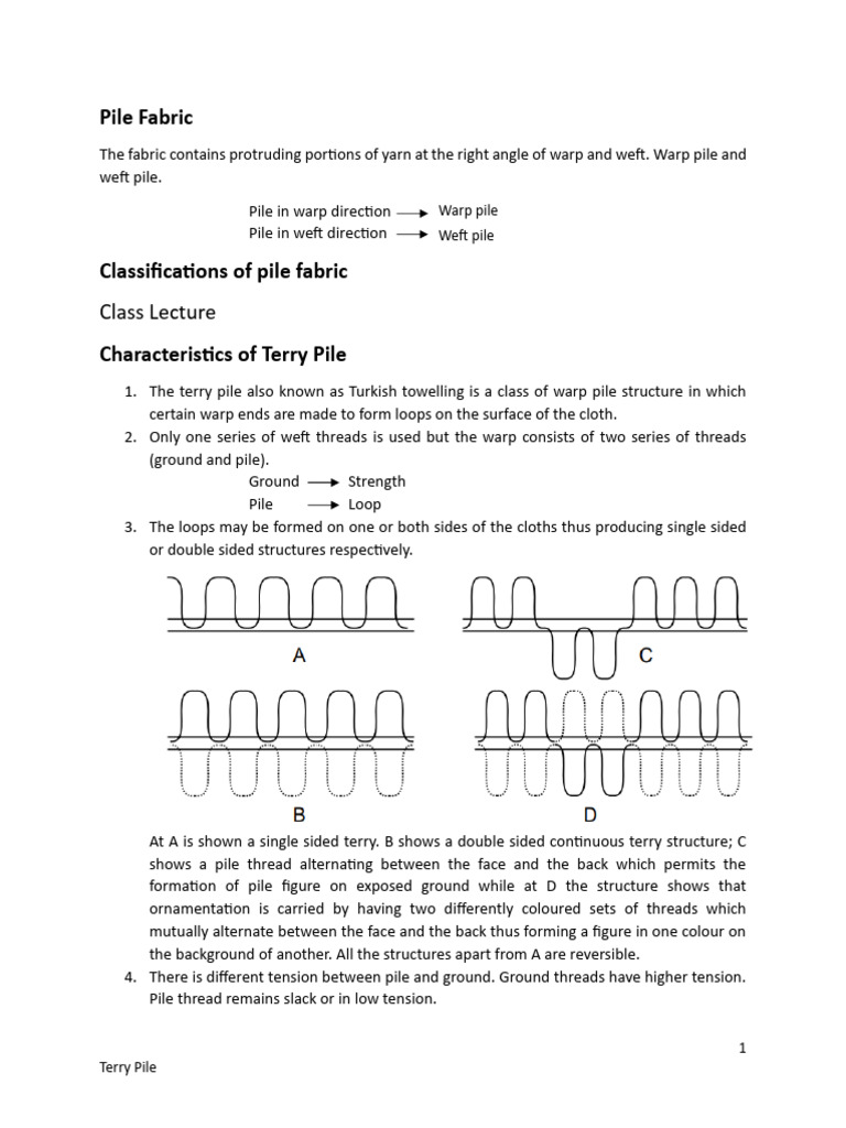 Warp Pile_Terry Pile | PDF | Loom | Textiles