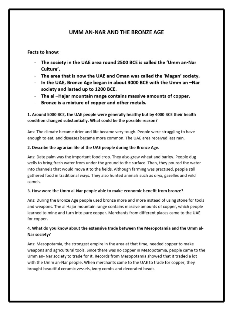 Umm an-nar and the Bronze Age-l2-g9 | PDF