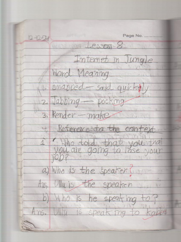 English Notebook Work | PDF