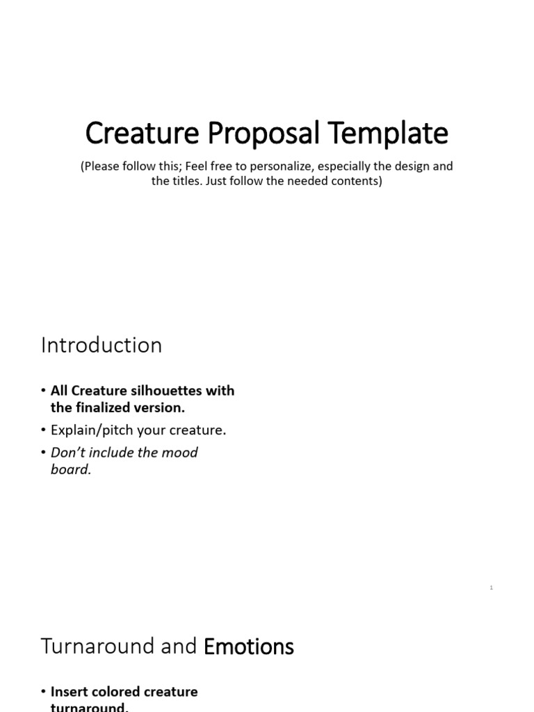 Creature Proposal Template | PDF
