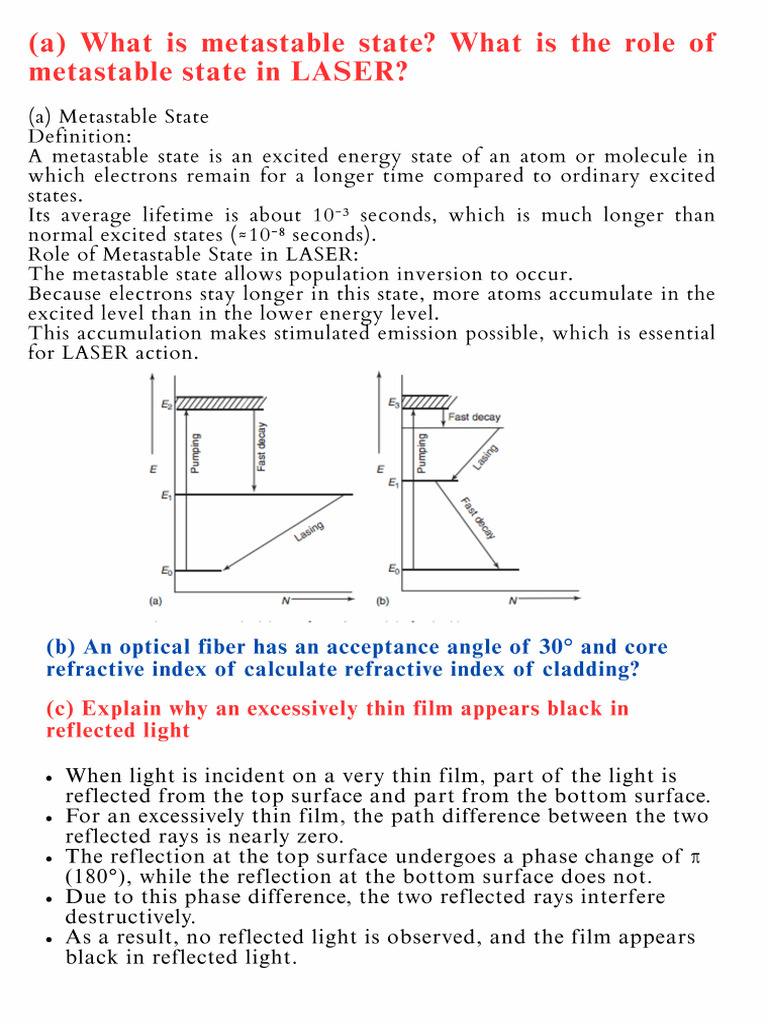 (A) What Is Metastable State What Is The Role of Metastable State in ...