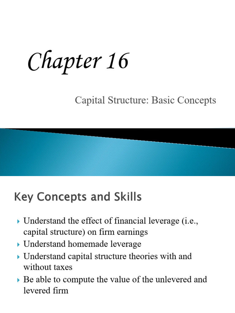 Ppt_chap016 Capital Structure-basic Concepts | PDF | Capital Structure ...