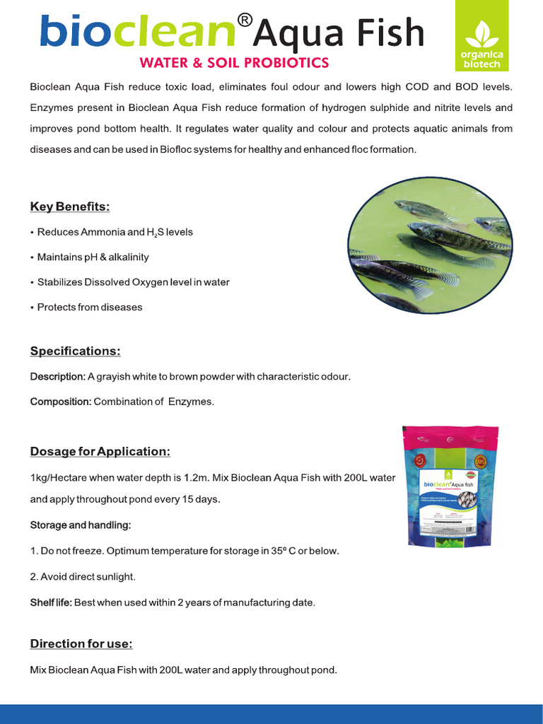 Bioclean Aqua Fish PI Sheet Global Enzymes c(2025!03!11 21-43-28) | PDF