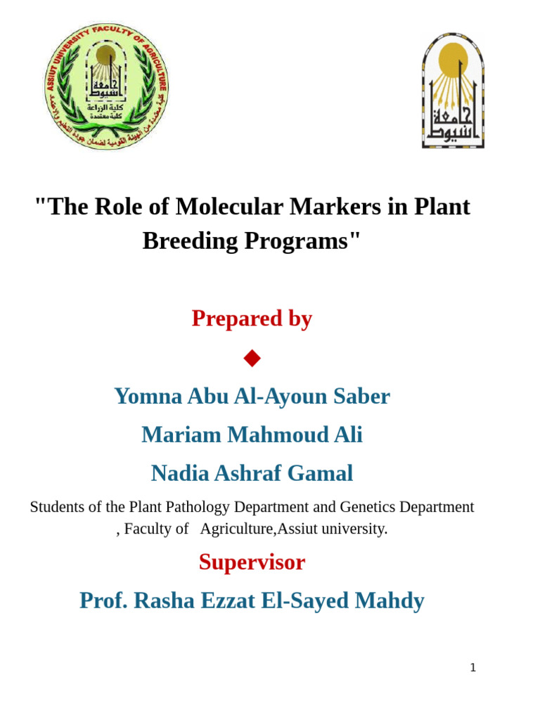 Molecular Markers in Plant Breeding | PDF | Plant Breeding | Genetic Marker