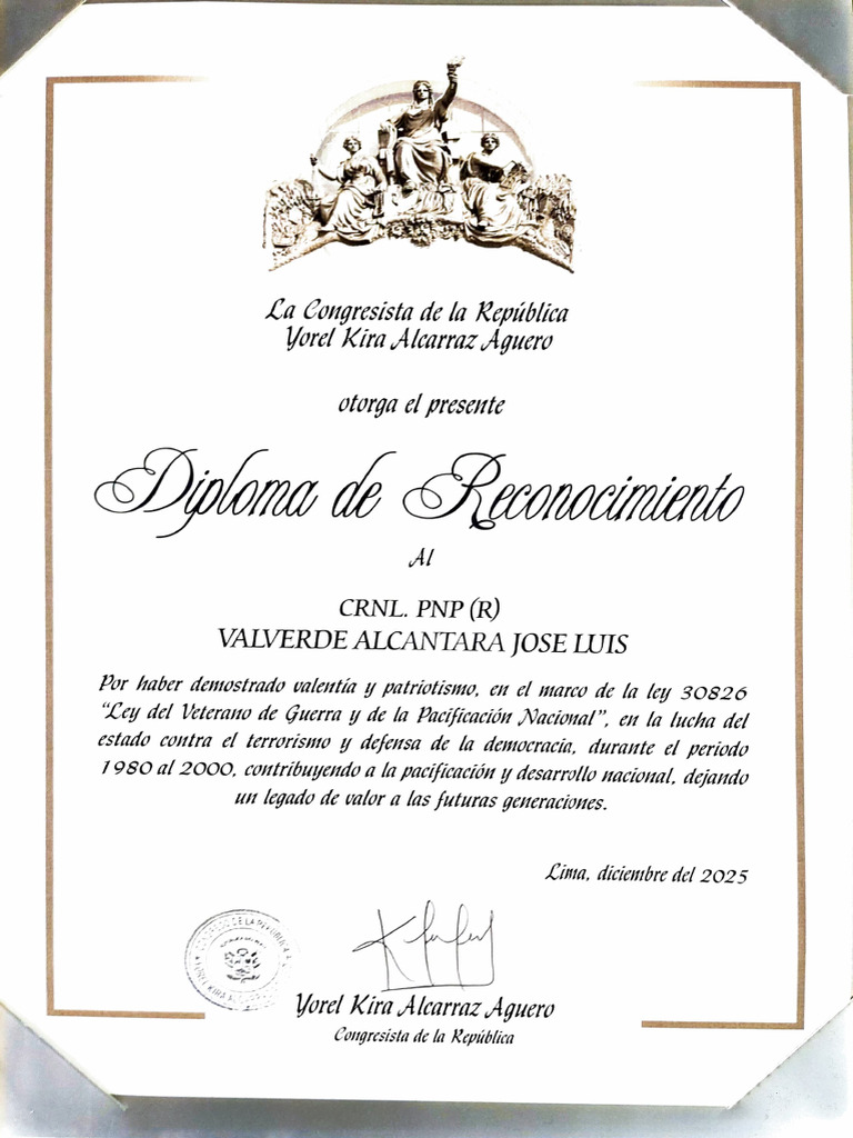 Reconocimiento a Valverde Alcántara por Valor | PDF