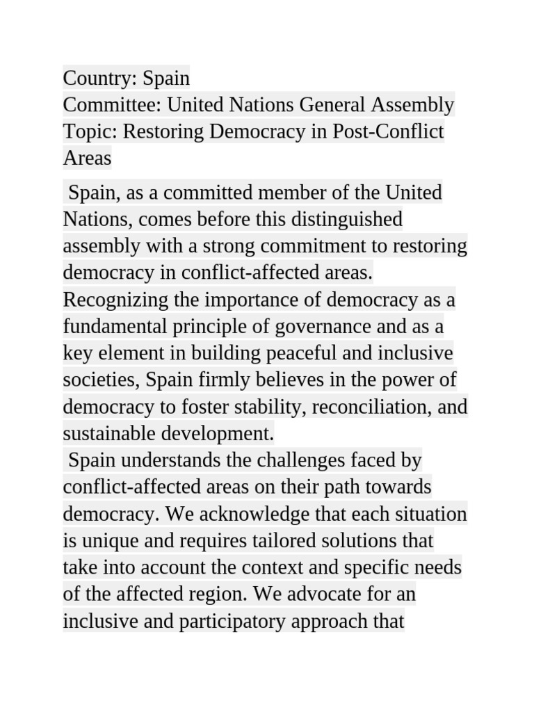 MUN Position Paper | PDF