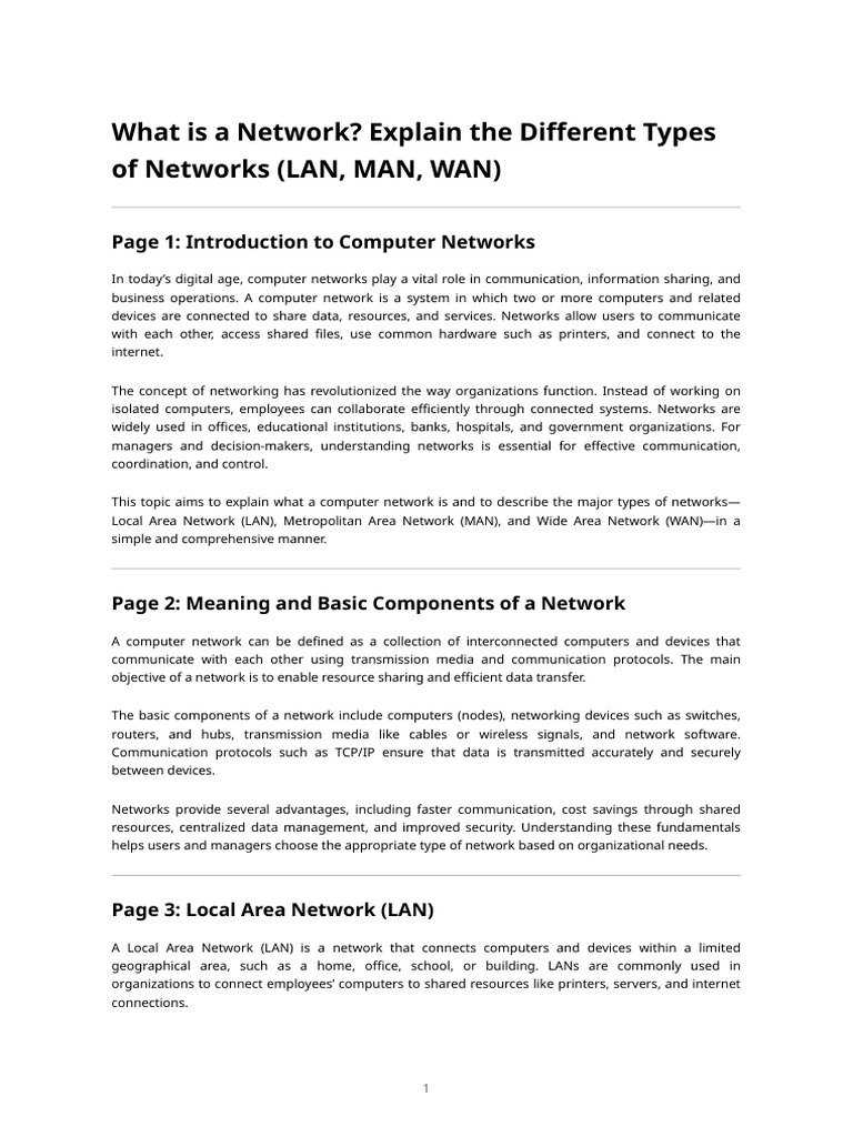 Types of Computer Networks Explained | PDF | Computer Network | Local ...
