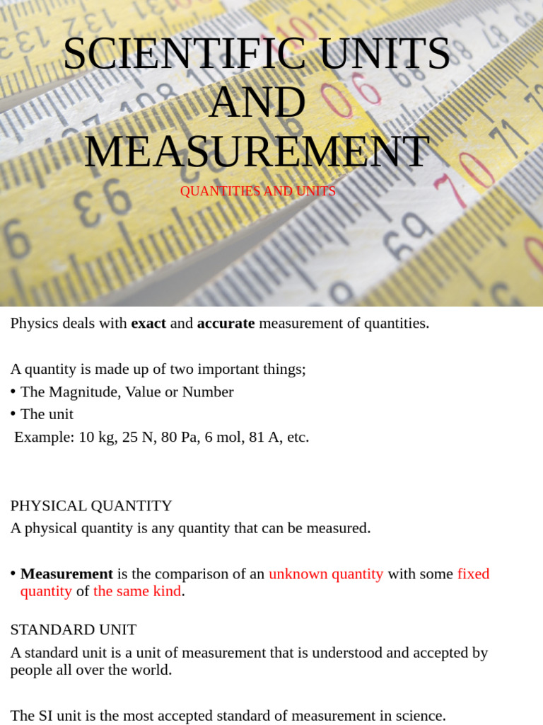 Understanding Scientific Units and Measurements | PDF | International ...