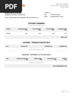 BPI Account Summary Statement Sample | PDF | Debits And Credits ...