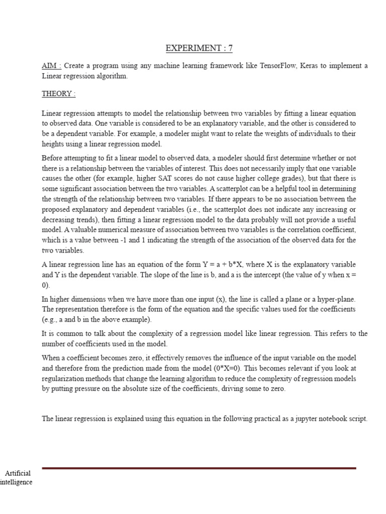 7-10 Ai exp (2) | PDF | Dependent And Independent Variables | Deep Learning