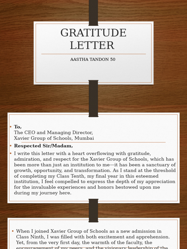 Gratitude Letter | PDF