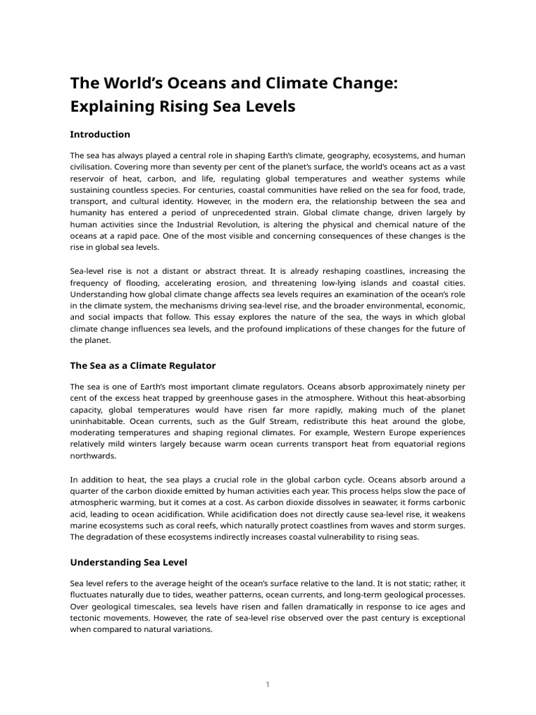 The Sea and Global Climate Change_ Causes, Consequences, And Sea-level ...