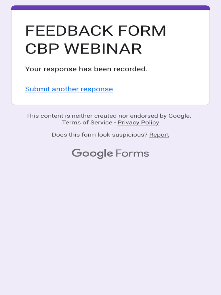 CBP Webinar Feedback Form | PDF