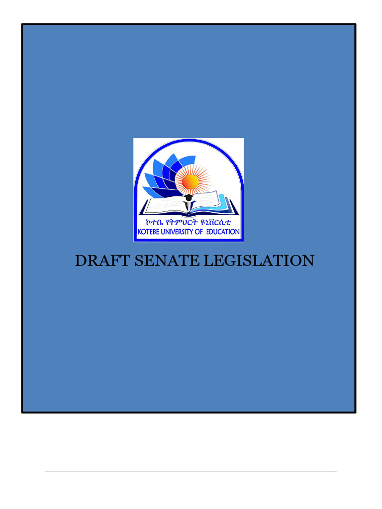 Kotebe University Senate Legislation Draft | PDF | United States Senate ...