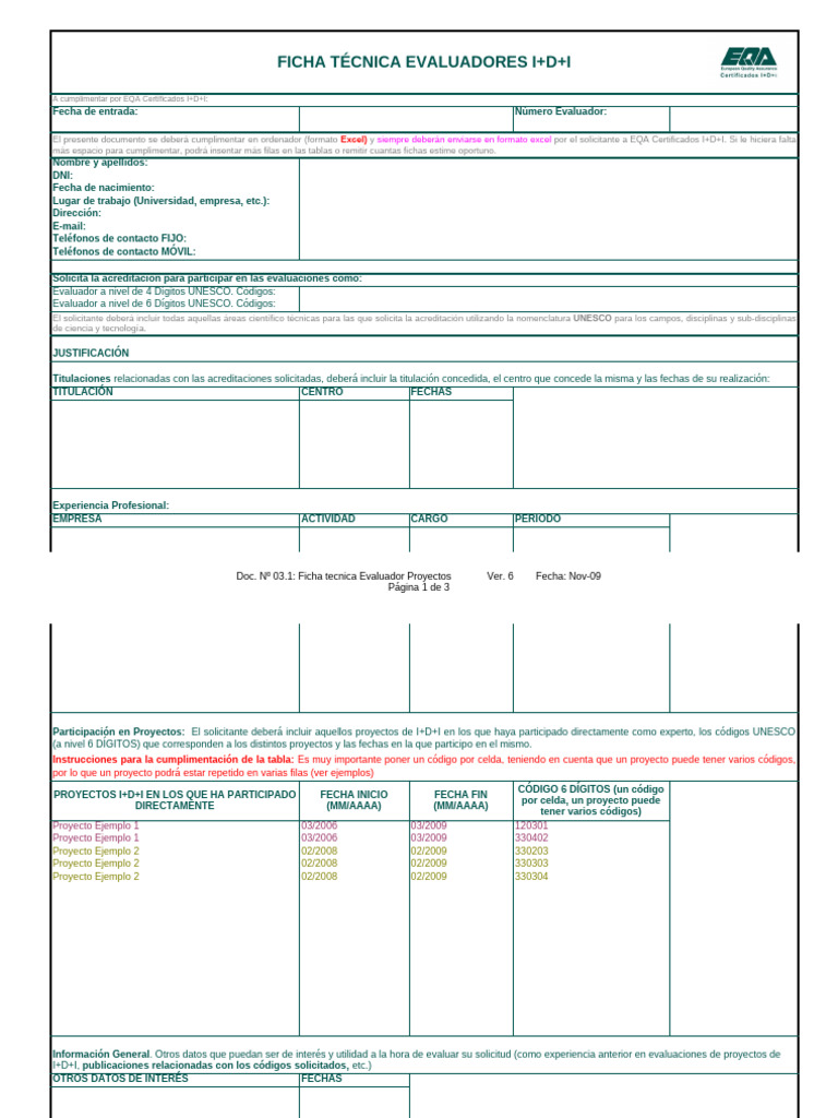 FichaEvaluadorEQA | PDF | Informática