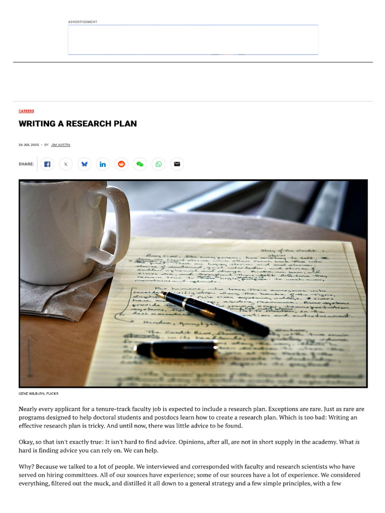 Writing A Research Plan (Science) | PDF