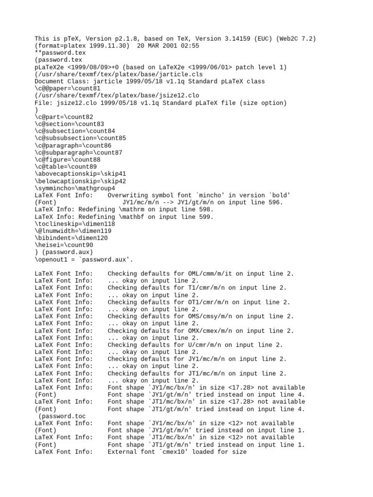 pTeX Document Compilation Log | PDF | Digital Typography | Computing