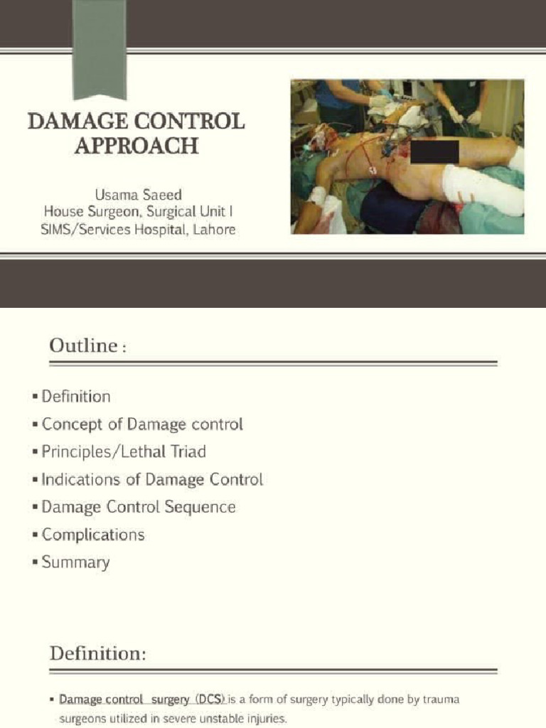 A Comprehensive Research and Study On Damage Control Resuscitation | PDF