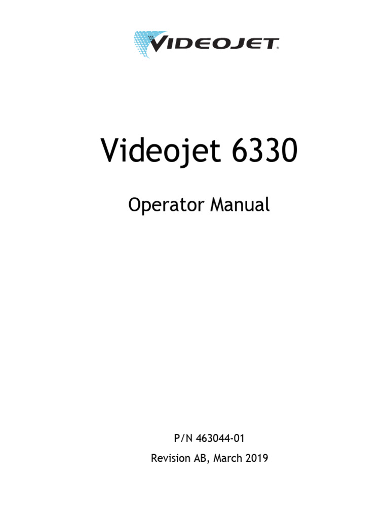 Videojet Printer Model 6330 Operator | PDF | Electromagnetic ...