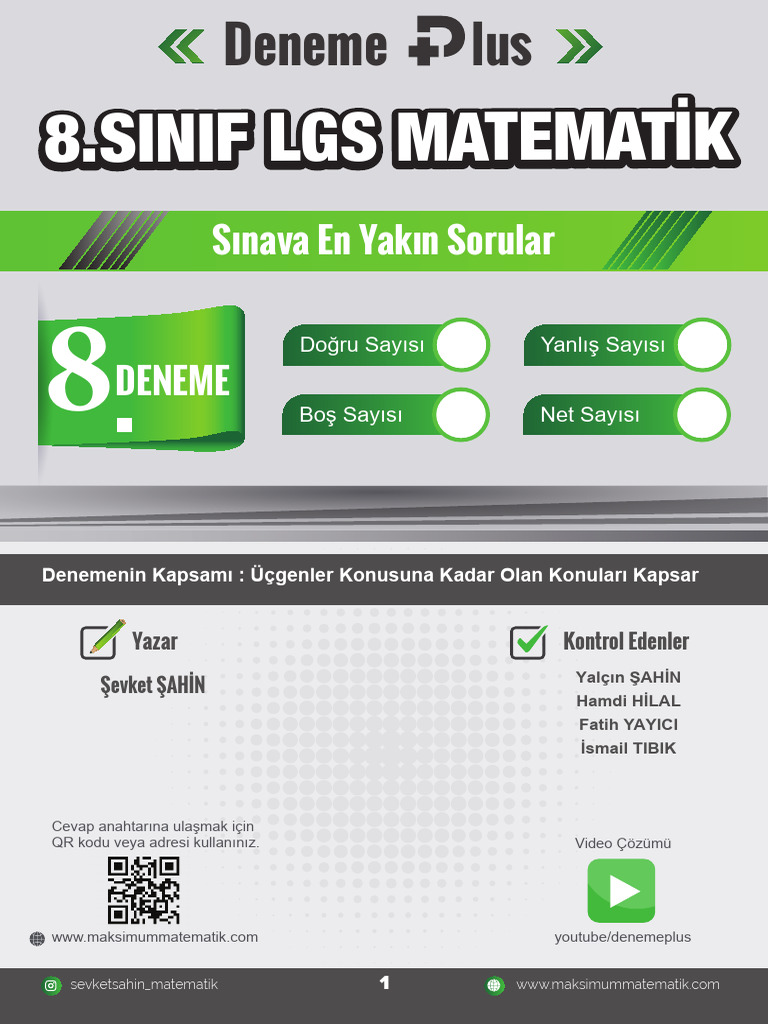 Deneme Plus 8.deneme 2023 2024 | PDF