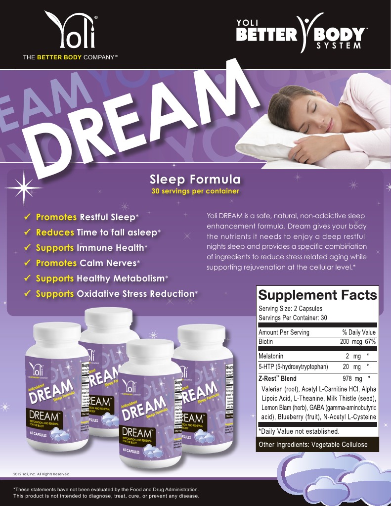 Yoli Dream: Natural Sleep Aid Formula | PDF
