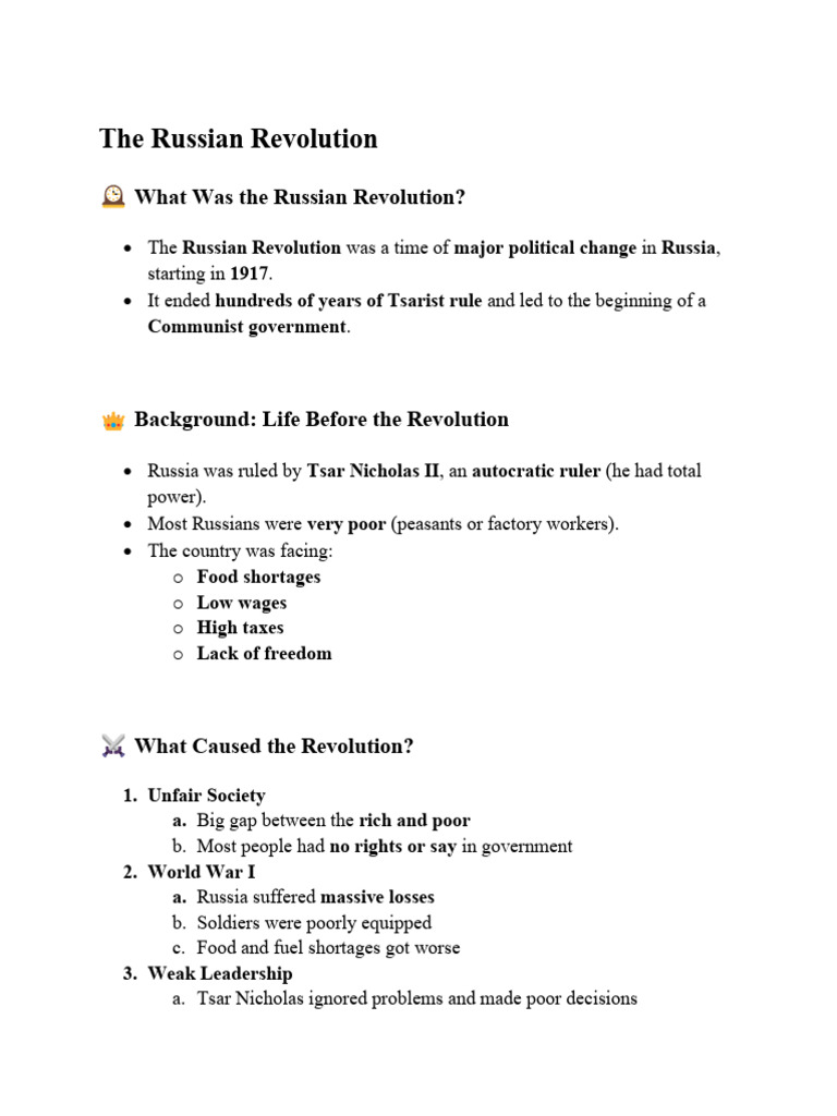 Overview of the Russian Revolution | PDF
