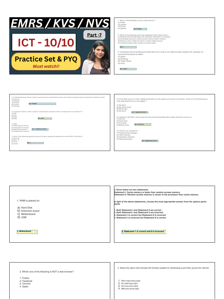 Ict Practice Set | PDF | Computer Virus | Microsoft Word
