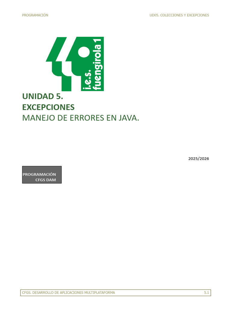 Ejercicios E Excepciones | PDF | Java (lenguaje de programación ...