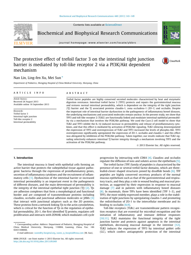 Biochemical and Biophysical Research Communications: Nan Lin, Ling-Fen ...