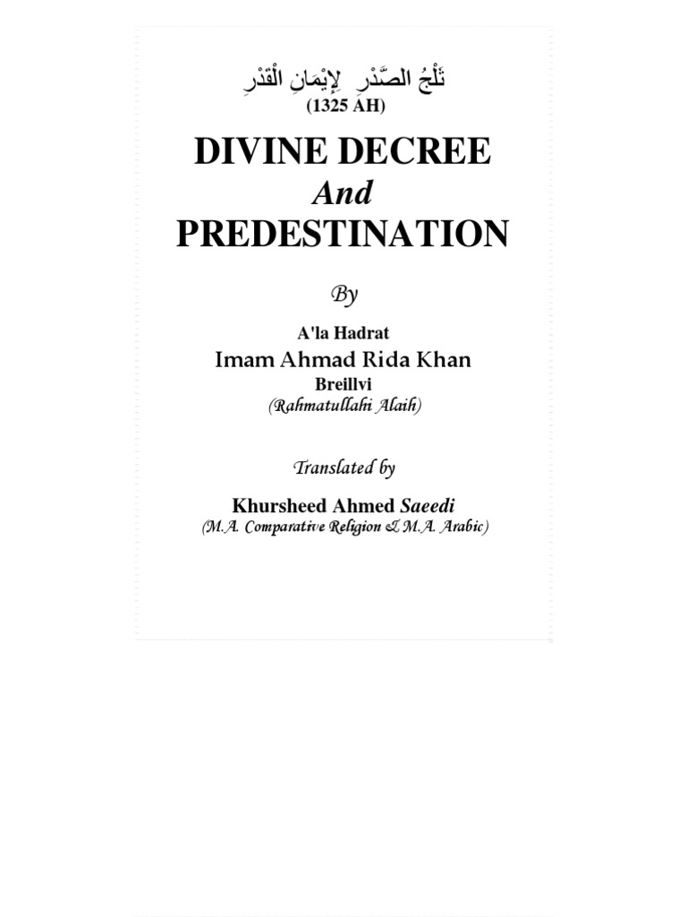Divine Decree and Predestination | Ali | Hadith