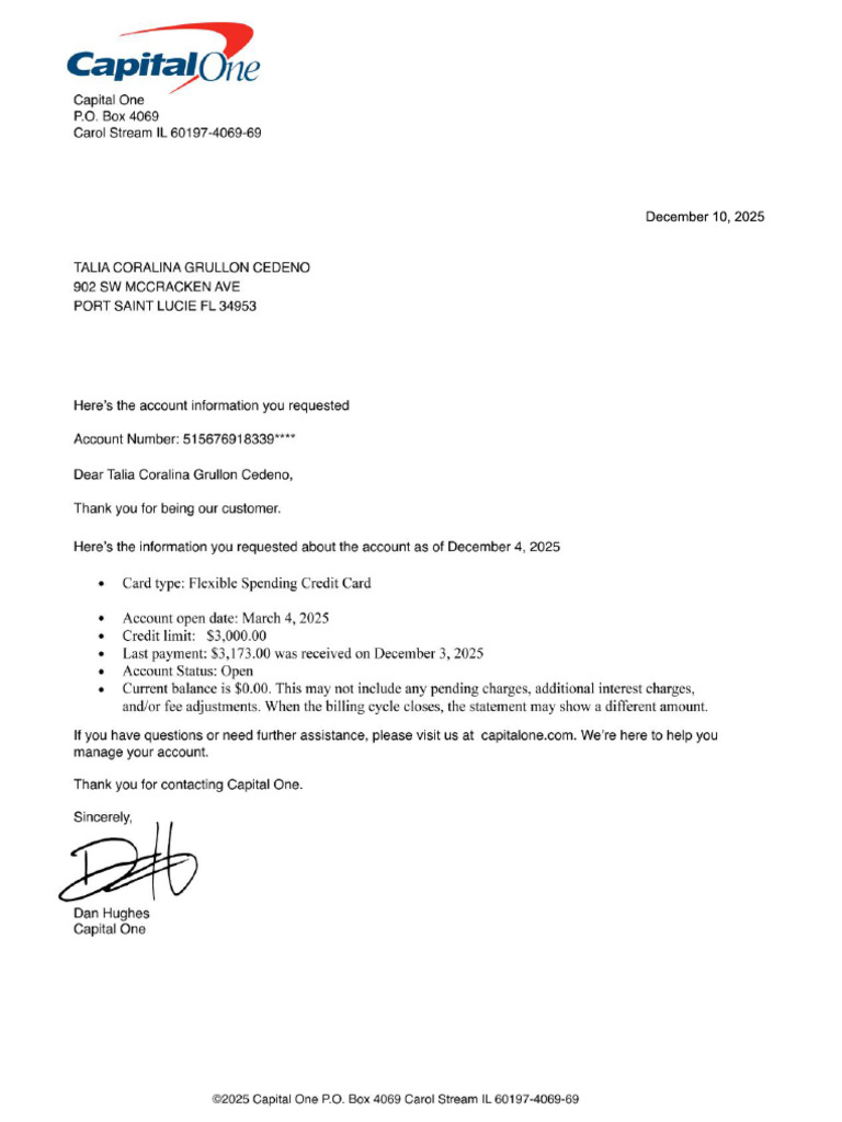 Capital One Payment Letter Cedeno-min | PDF