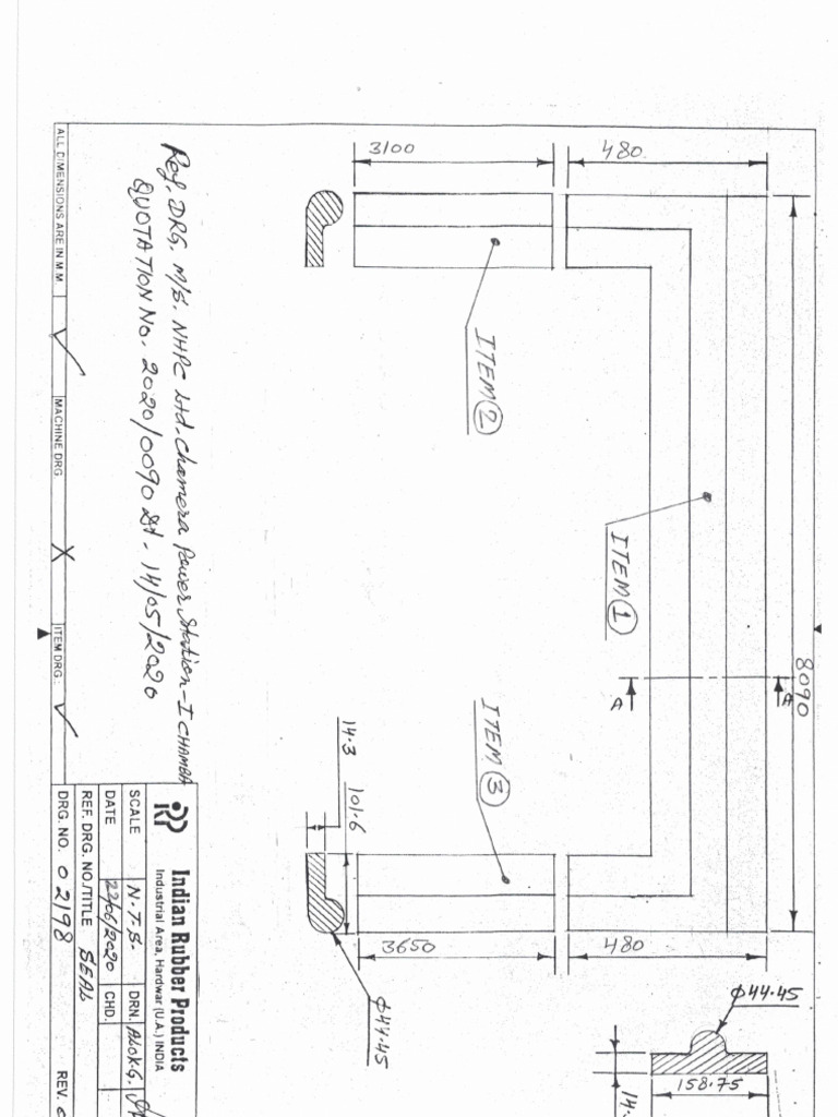 Irp Drg No.02198 02202-02204 Nhpc Chamera-i | PDF