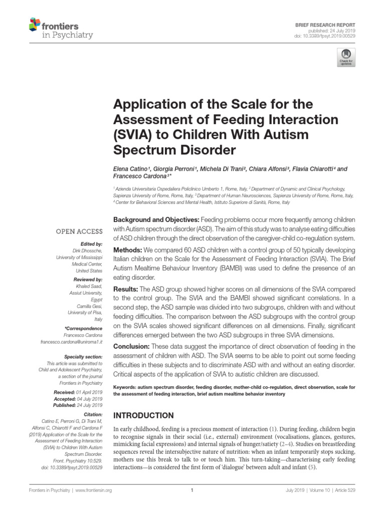 Application of The Scale For The Assessm | PDF | Autism | Mental Disorder