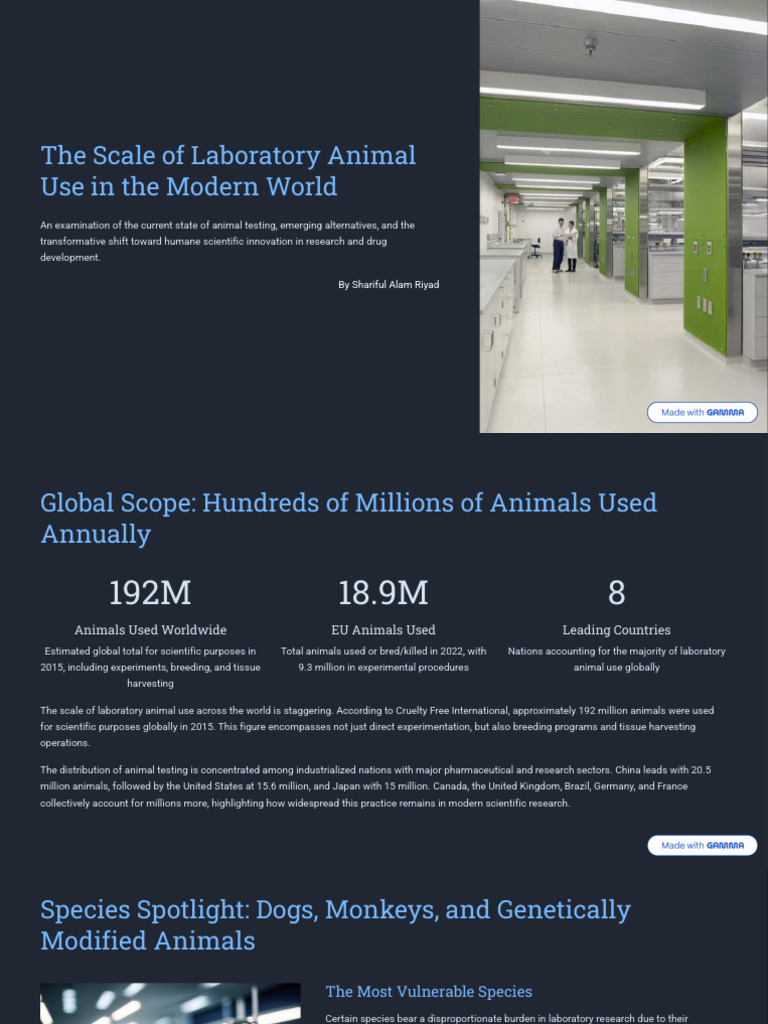 The Scale of Laboratory Animal Use in the Modern World | PDF | Animal ...